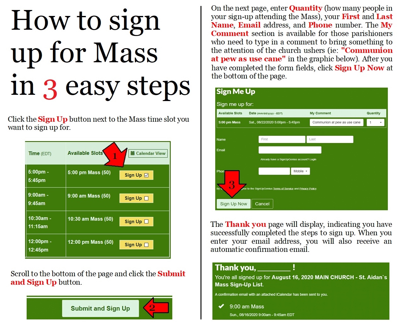St. Aidan's Parish, Scarborough - Mass Schedules and Devotions